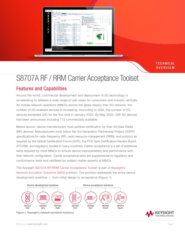 S8707A RF / RRM Carrier Acceptance Toolset PDF Asset Page | Keysight
